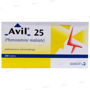 Avil Tab 25mg 5x50s price in Pakistan